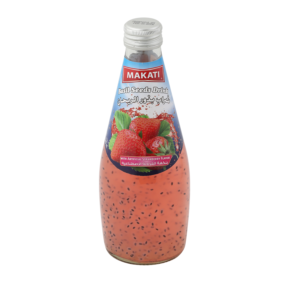 Makati Basil Seed Drink Strawberry Flavor– Box Of 24 Pcs – 290 ml