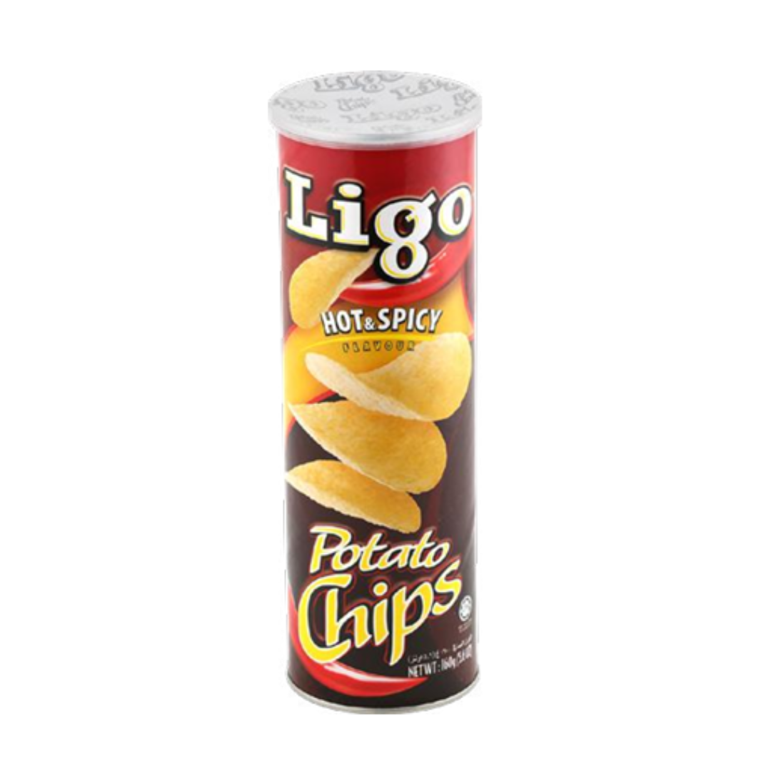Ligo Potato Chips Hot & Spicy – Box Of 14 Pcs – 160g