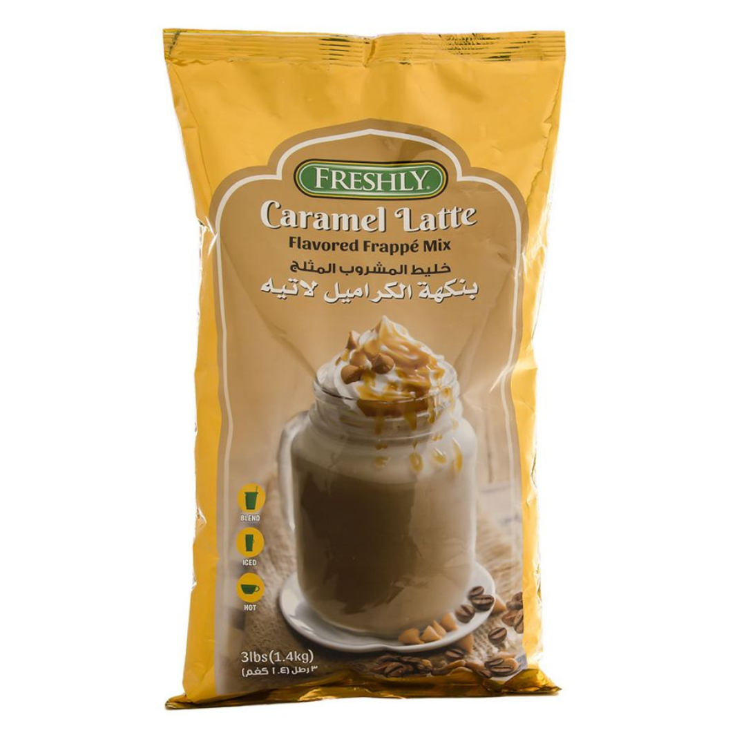 Freshy Caramel Latte Flavored Frappe Mix – Box Of 3 Pcs – 14 kg For Pi