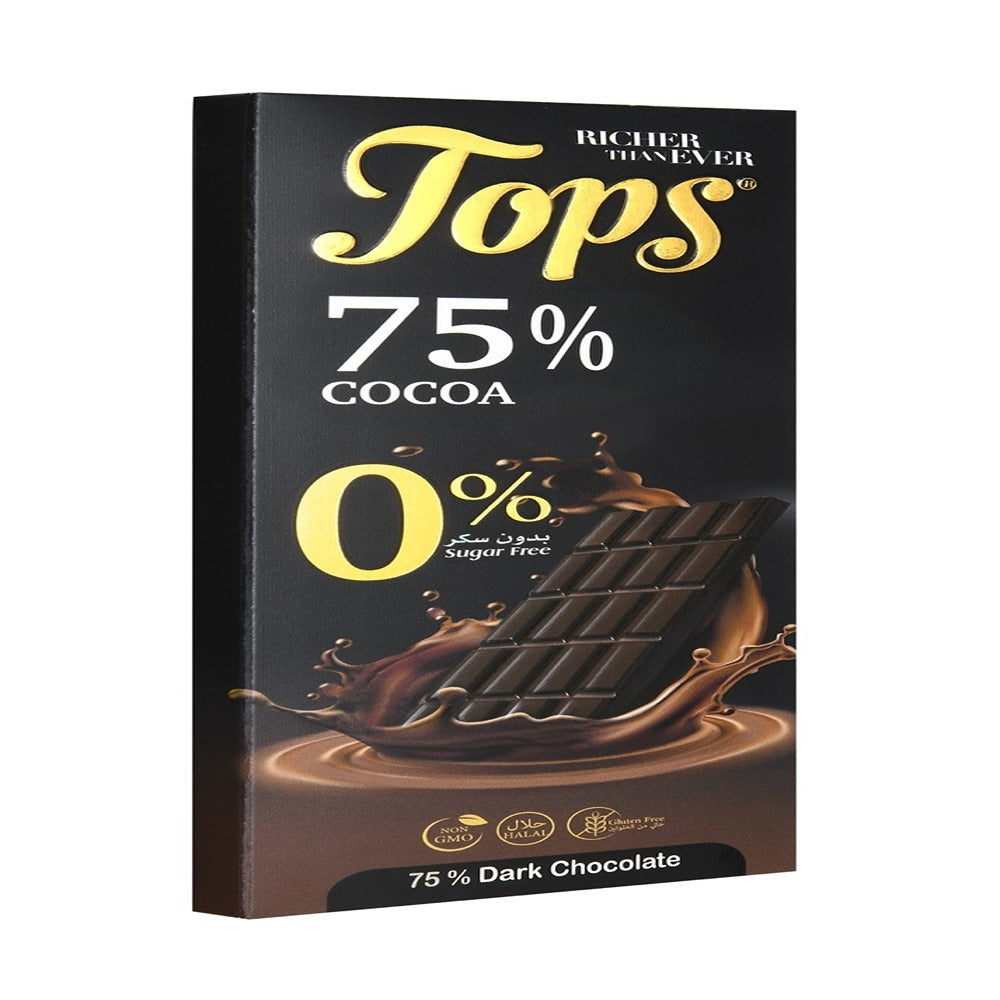 Tops - Chocolate Bar Free Sugar Dark 75% - 4x24x60g